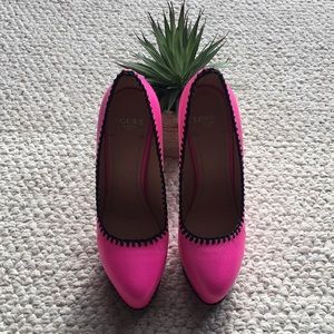 Loewe | Shoes | Loewe Hot Pink Heels With Black Stitches | Poshmark